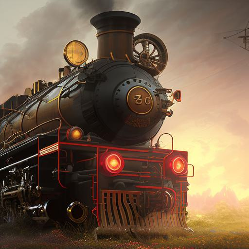AI generated image for quoate 'creative locomotive steam engine blazing ...