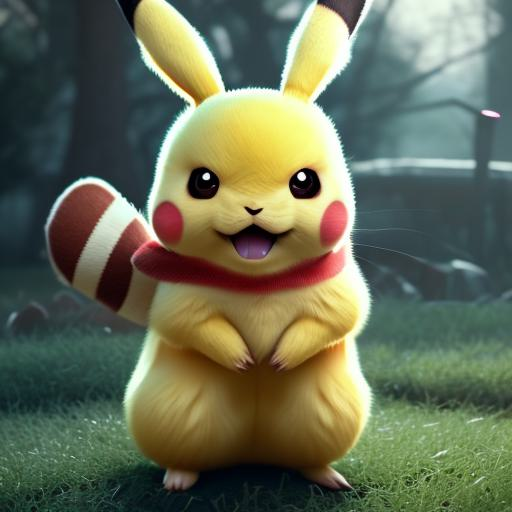 AI generated image for quoate 'Pikachu, Cute adorable little bunny and ...