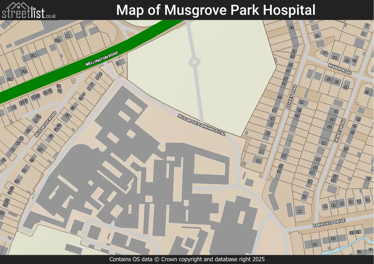 Musgrove Park Hospital in Taunton, Somerset - maps, house prices ...