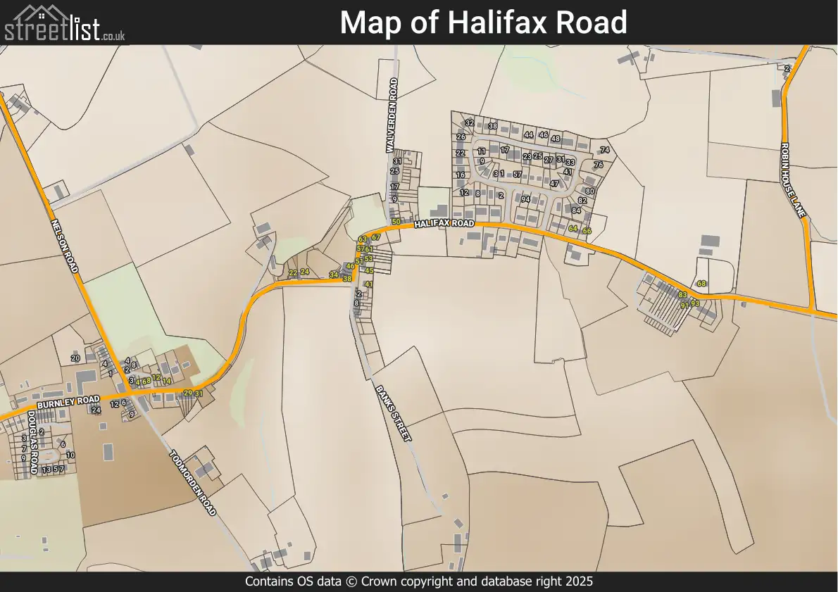 Halifax Road, Briercliffe, Lancashire | Street map, property and local ...