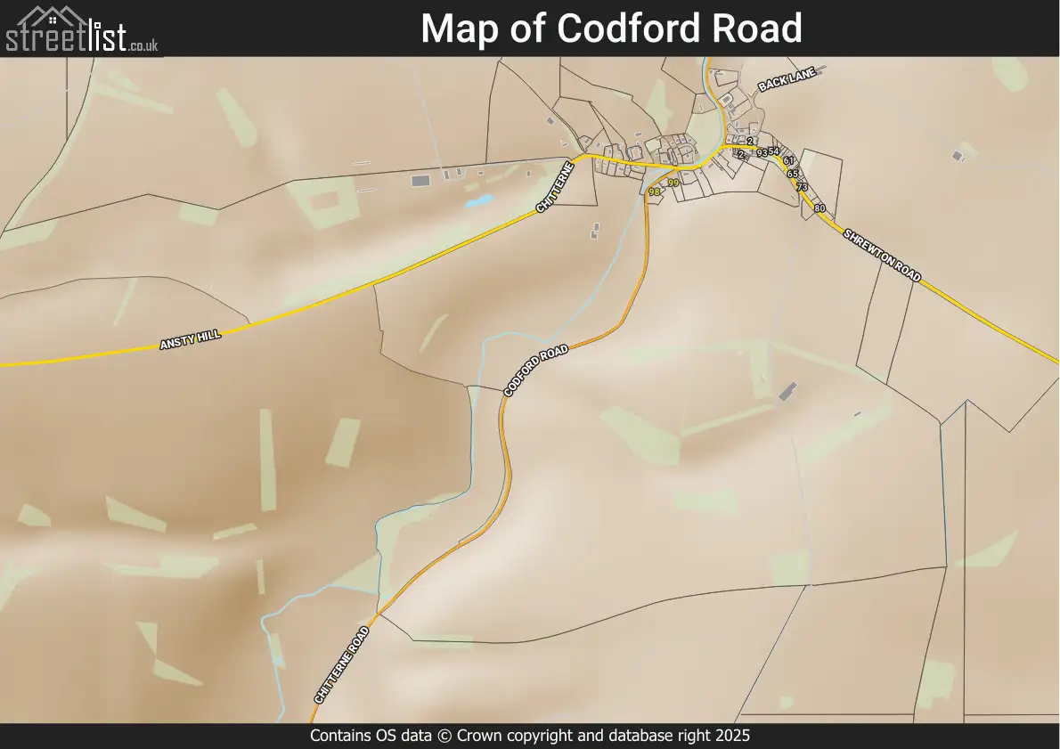 Codford Road in Wiltshire