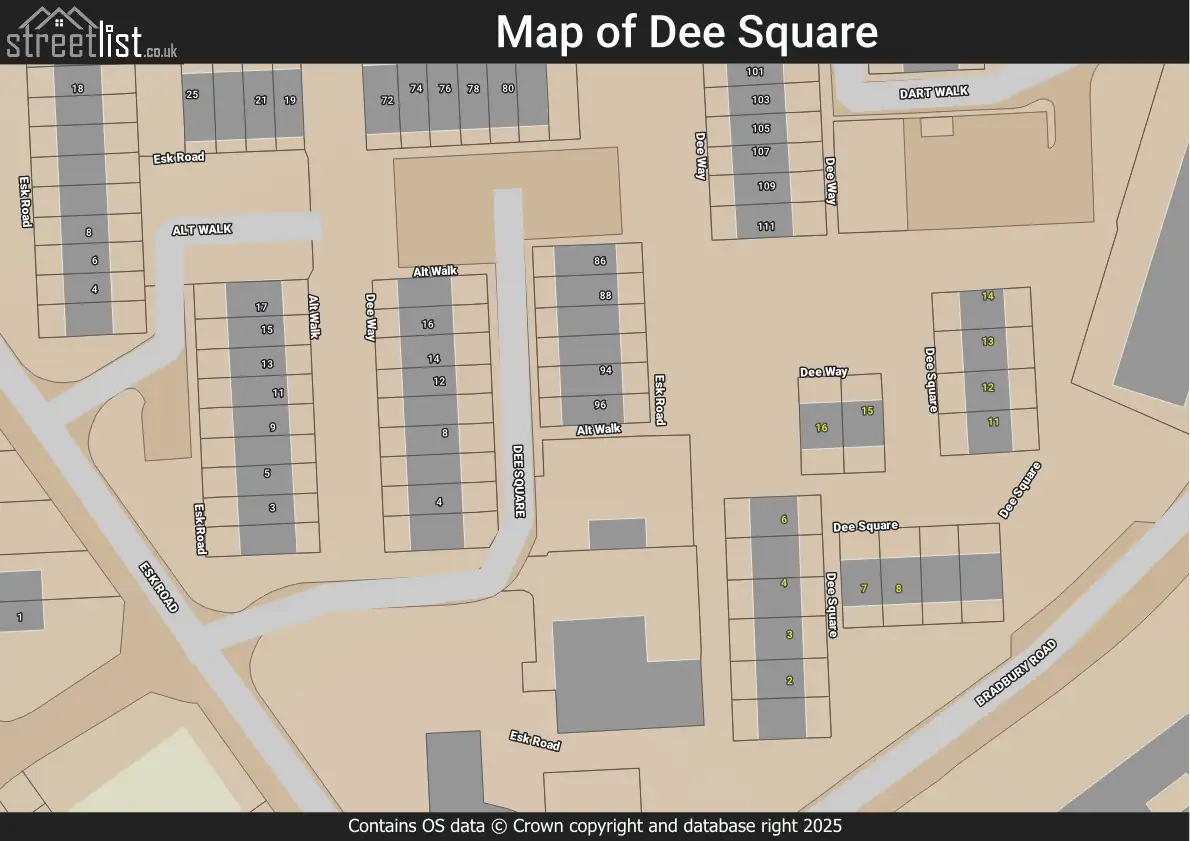 Dee Square, Winsford, Cheshire | Street map, property and local ...