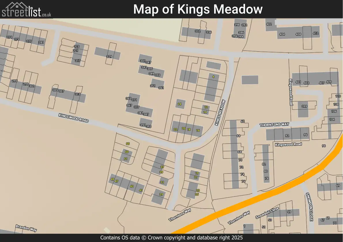 Kings Meadow, Nuneaton, Warwickshire | Street map, property and local ...