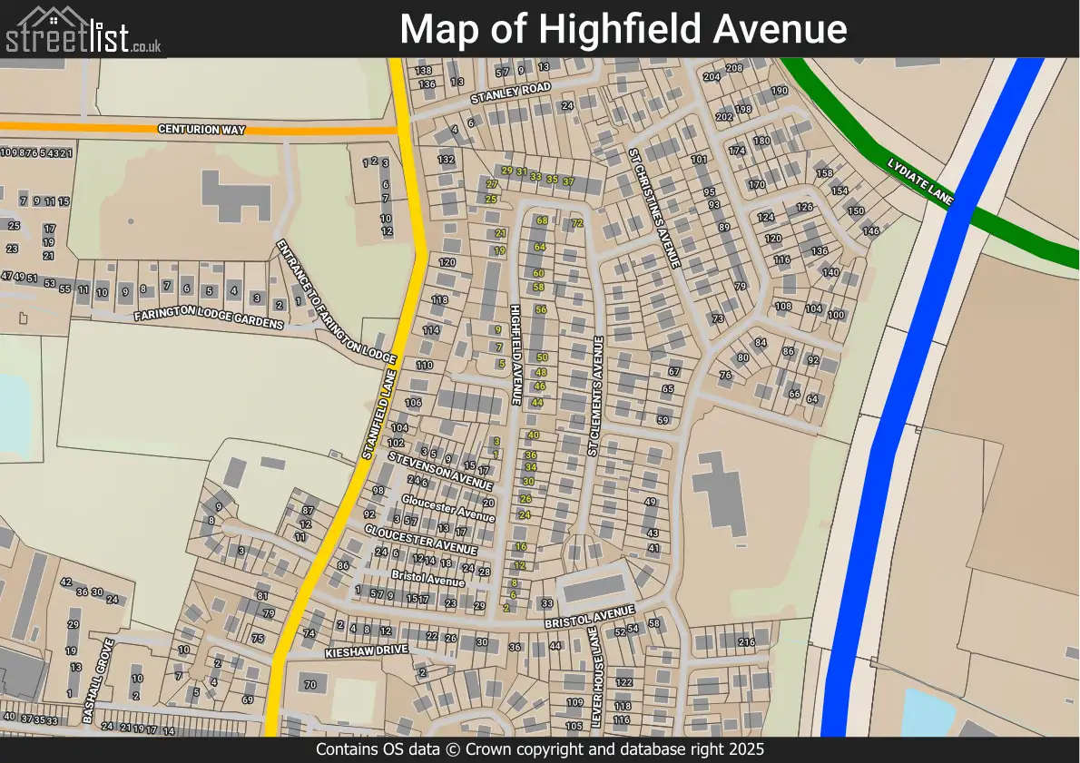 Highfield Avenue in Lancashire
