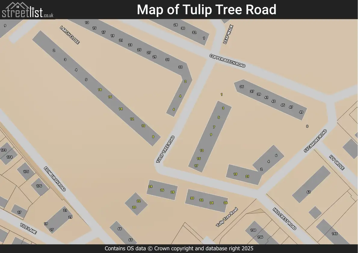 Tulip Tree Road in Nuneaton, Camp Hill, Warwickshire - maps, house ...