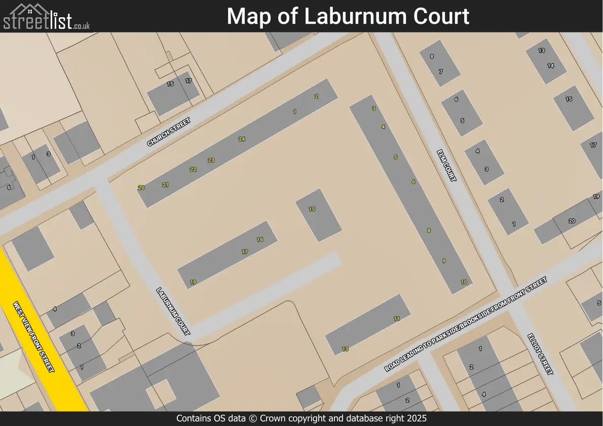 Laburnum Court, Sacriston, Durham | Street map, property and local ...