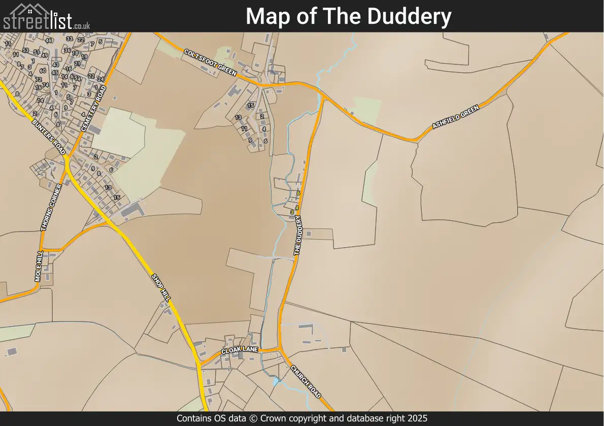 The Duddery, Wickhambrook, Suffolk | Street map, property and local ...
