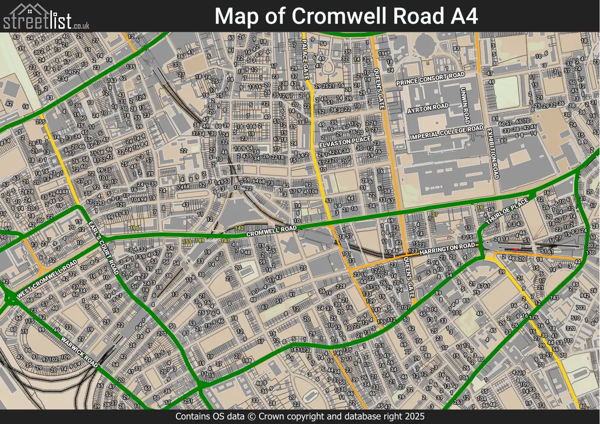 Cromwell Road A4 in London, Greater London - maps, house prices & crime ...