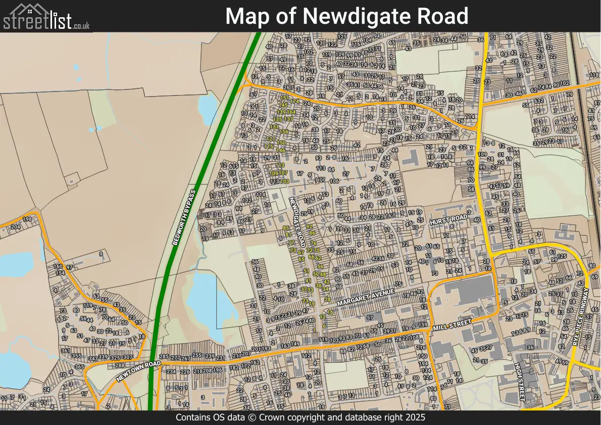Newdigate Road in Bedworth, Warwickshire - maps, house prices & crime ...