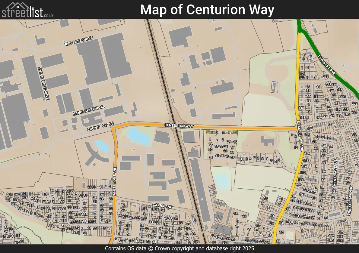 Centurion Way, Farington, Lancashire | Street map, property and local ...