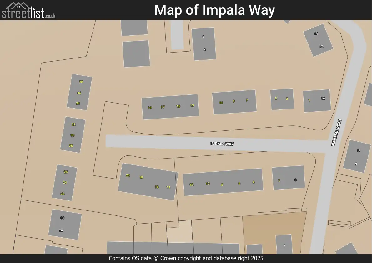 Impala Way in Warwickshire