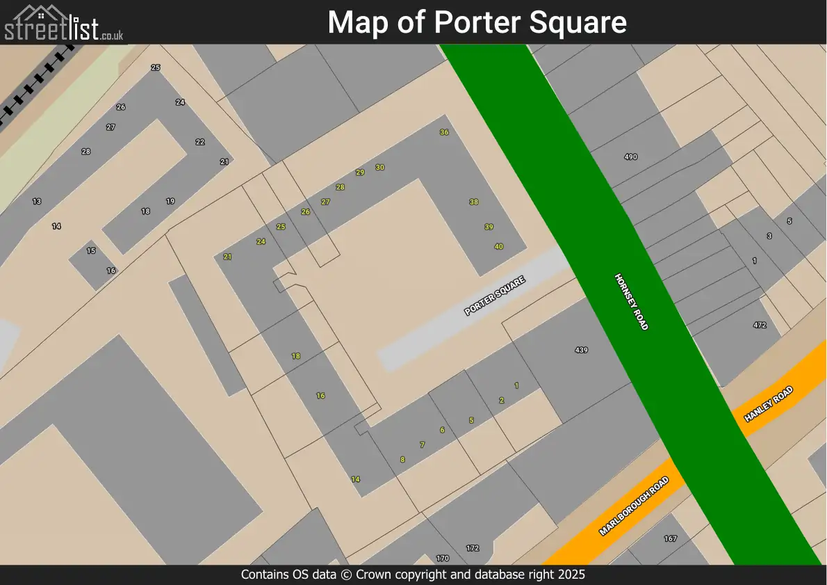 Porter Square in London, Islington, Greater London - maps, house prices ...