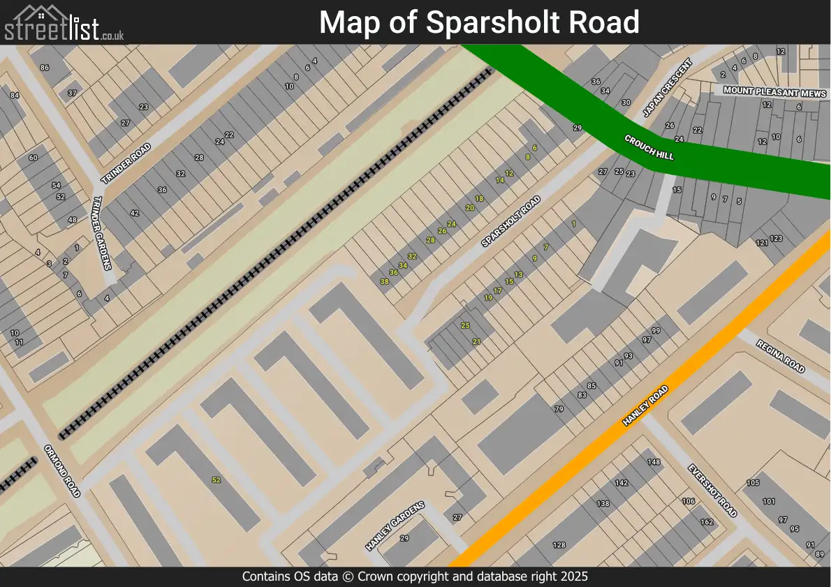 Sparsholt Road, London, Islington, Greater London | Street map ...