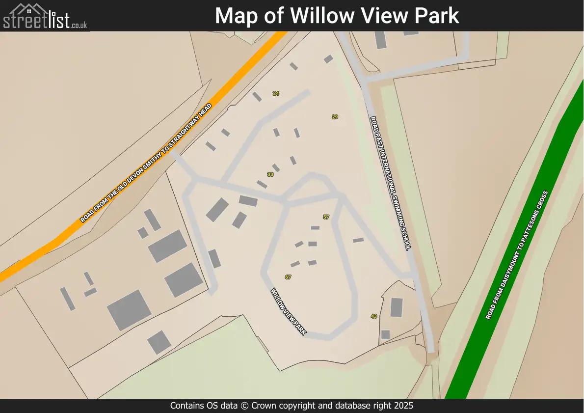 Willow View Park, Strete Raleigh, Devon | Street map, property and ...