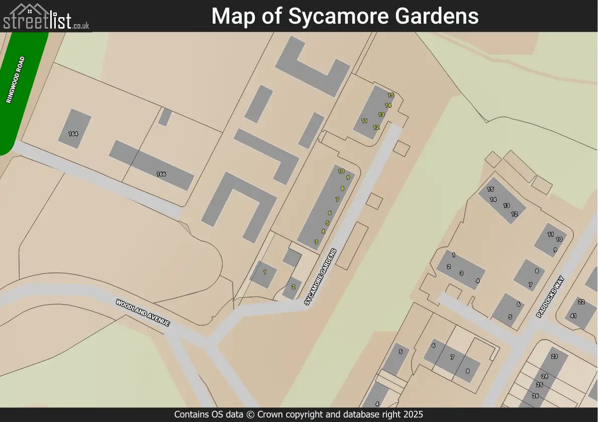 Sycamore Gardens in Longham, Dorset - maps, house prices & crime stats ...