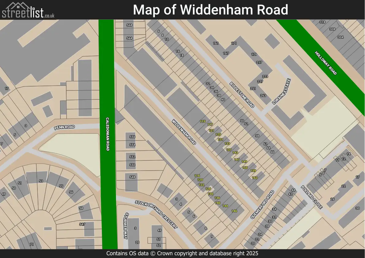 Widdenham Road in London, Islington, Greater London - maps, house ...
