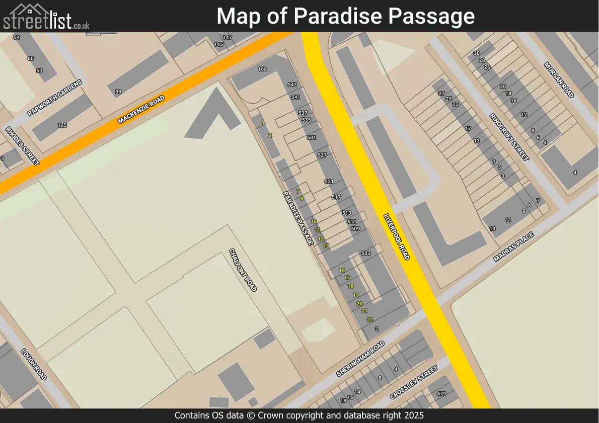 Paradise Passage, London, Islington, Greater London | Street map ...