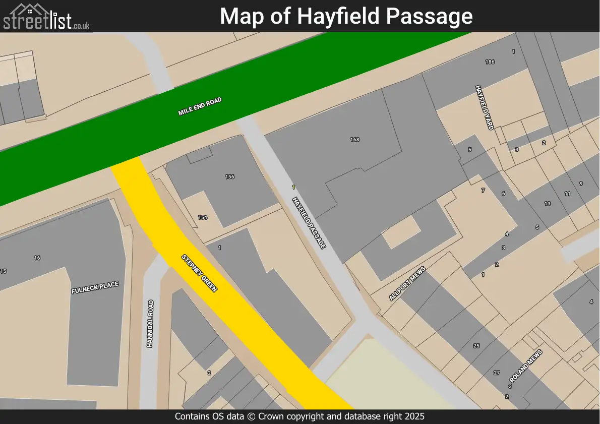 Hayfield Passage in London, Greater London - maps, house prices & crime ...