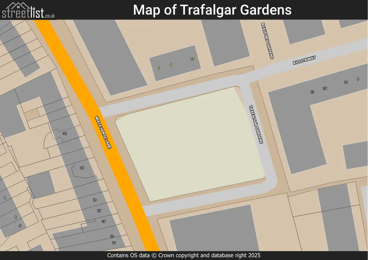 Trafalgar Gardens in London, Greater London - maps, house prices ...