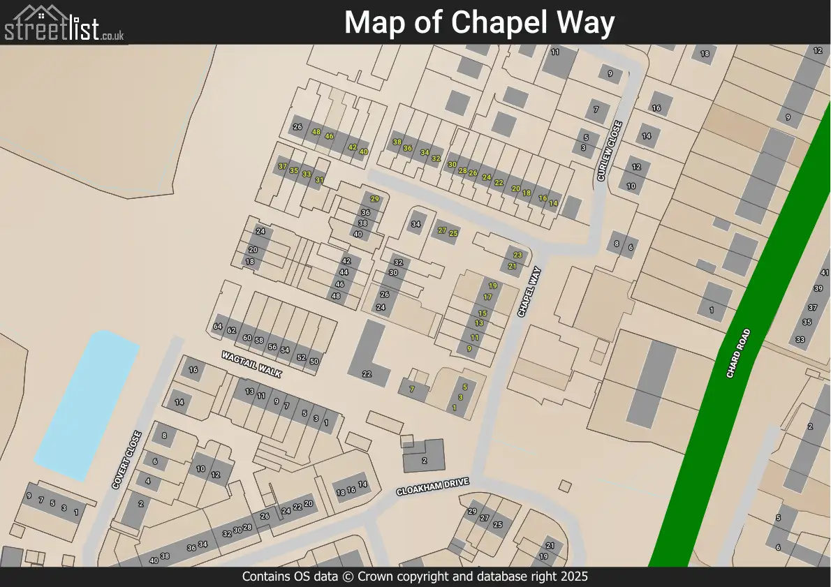 Chapel Way, Axminster, Devon | Street map, property and local ...