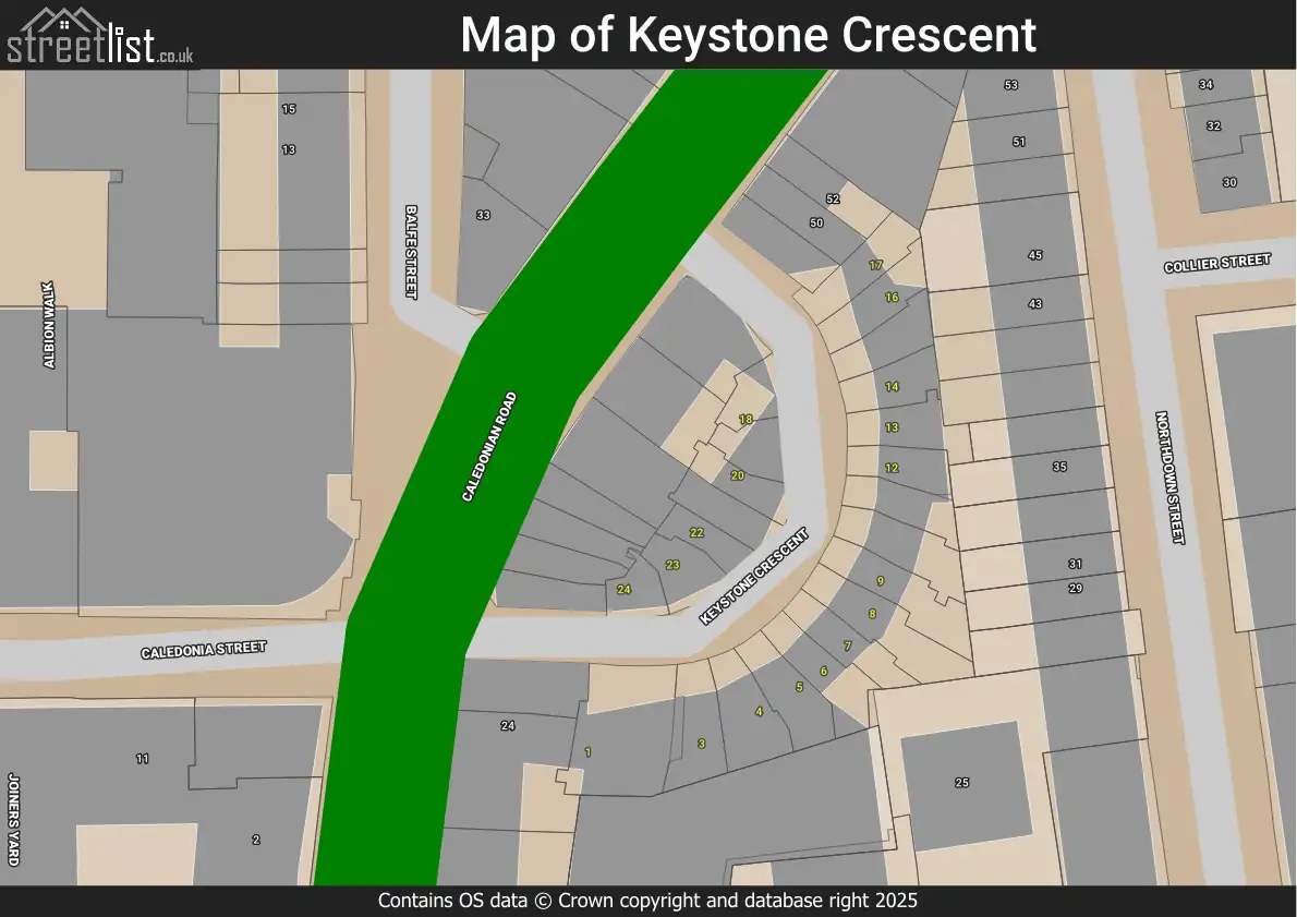 Keystone Crescent, London, Islington, Greater London | Street map ...