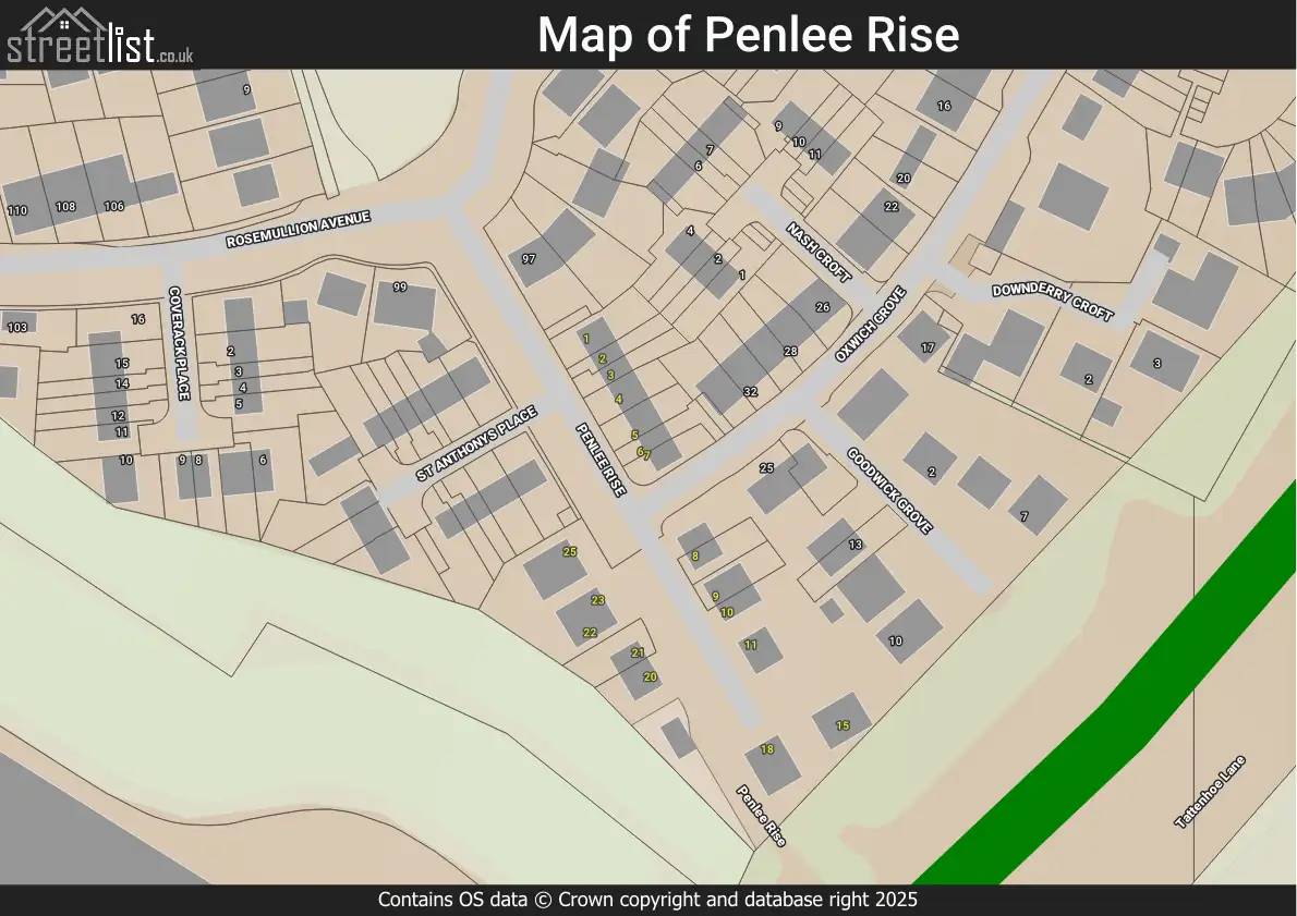 Penlee Rise, Milton Keynes, Tattenhoe, Buckinghamshire | Street map ...