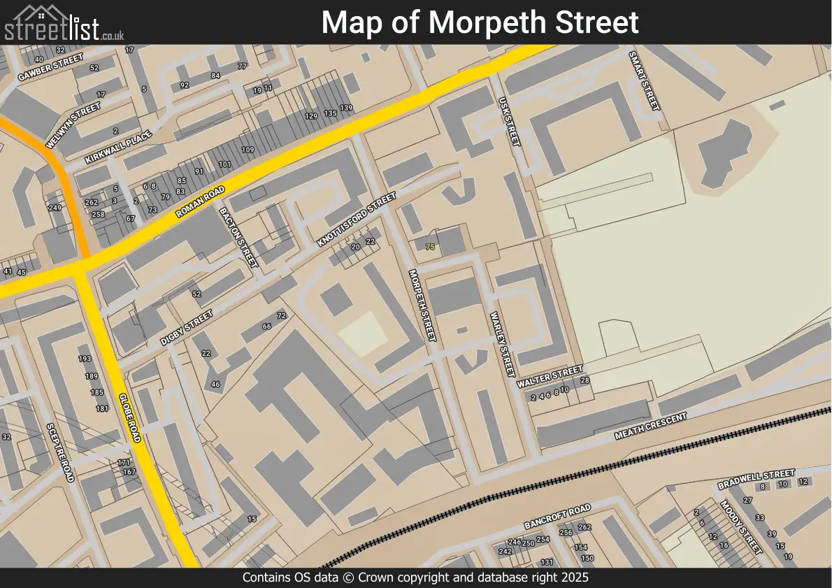 Morpeth Street, London, Greater London | Street map, property and local ...