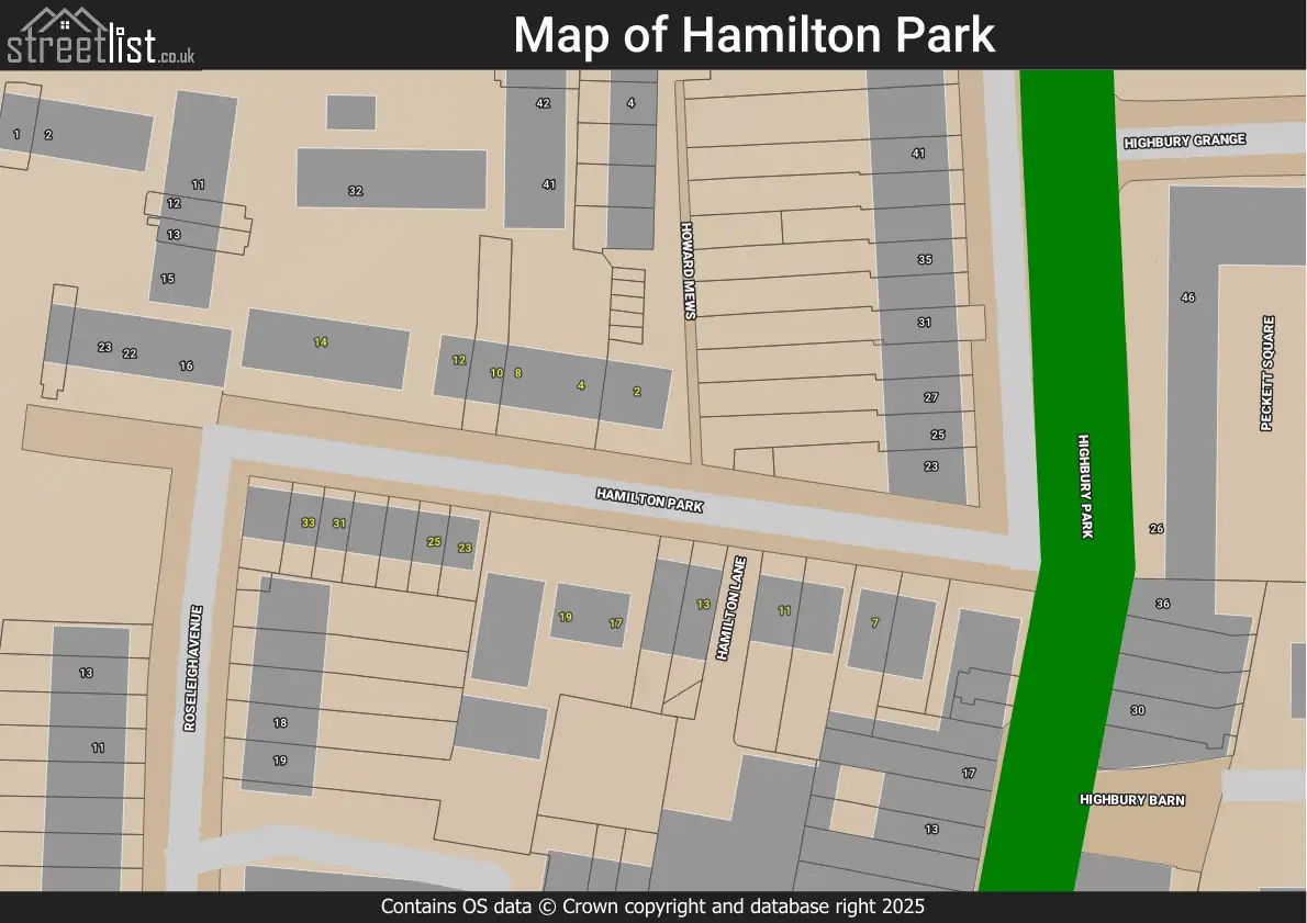 Hamilton Park, London, Islington, Greater London | Street map, property ...