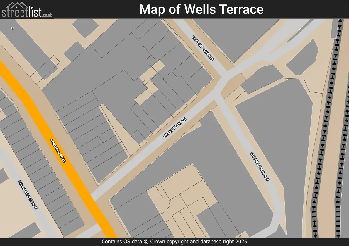 Wells Terrace in London, Islington, Greater London - maps, house prices ...