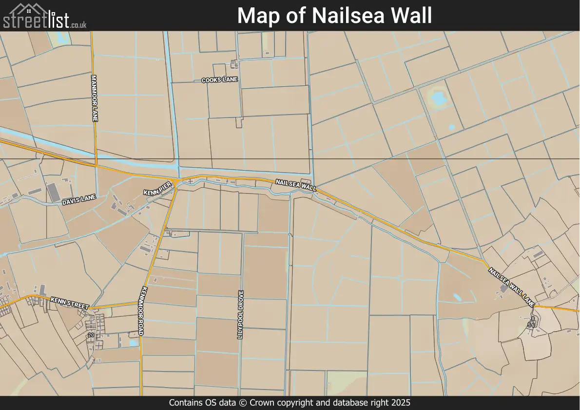 Nailsea Wall, Kenn, Somerset | Street map, property and local ...