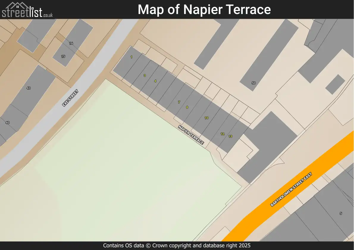 Napier Terrace in Exeter, Devon - maps, house prices & crime stats ...