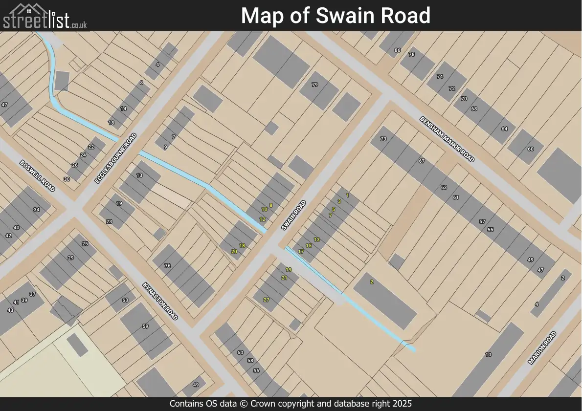 Swain Road in Croydon, Greater London - maps, house prices & crime ...