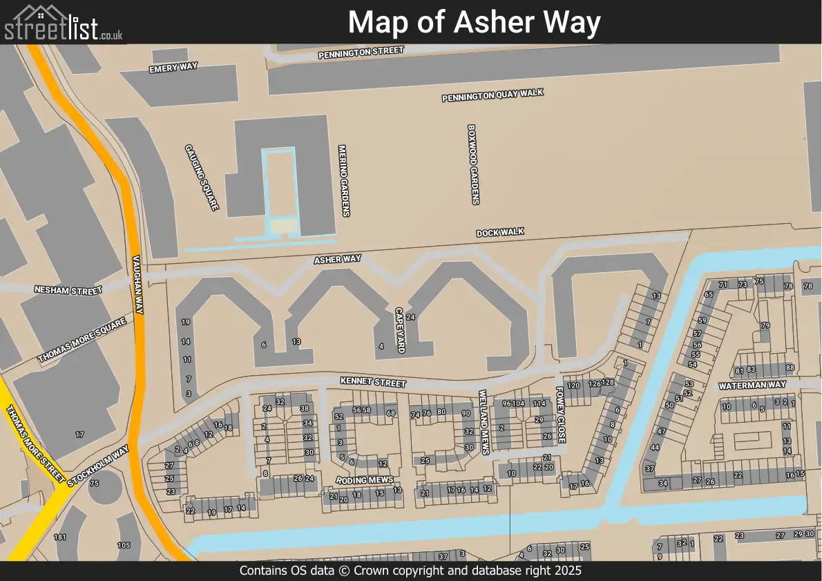 Asher Way in London, Greater London - maps, house prices & crime stats ...