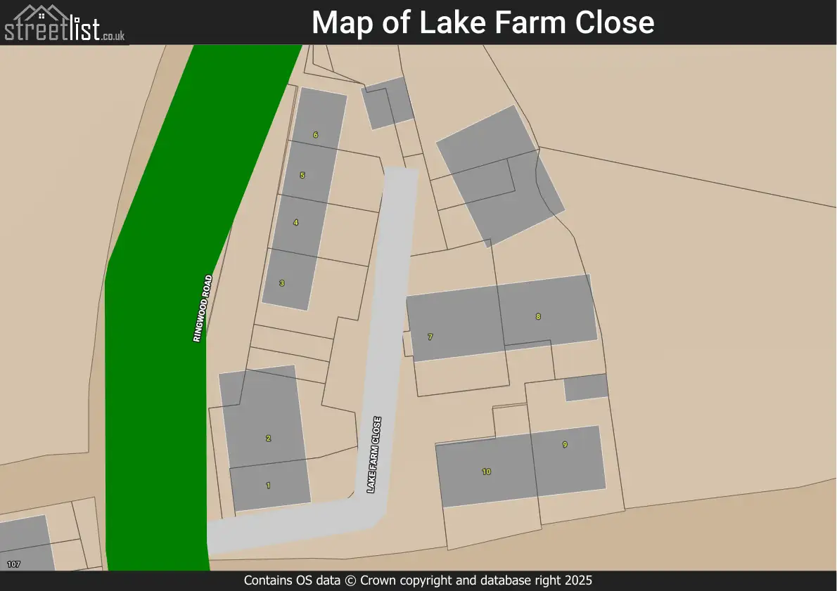 Lake Farm Close in Longham, Dorset - maps, house prices & crime stats ...