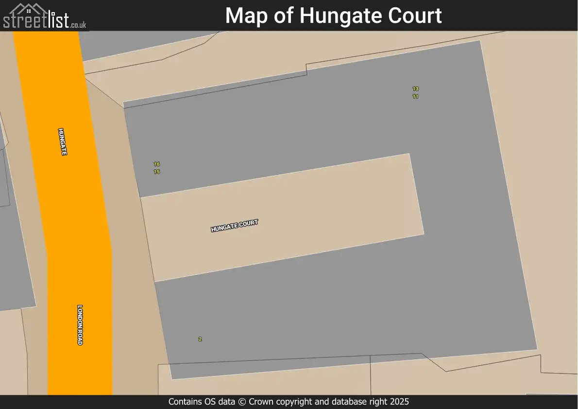 Hungate Court, Beccles, Suffolk | Street map, property and local ...