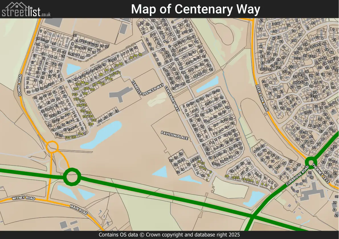 Centenary Way, Witney, Oxfordshire | Street map, property and local ...