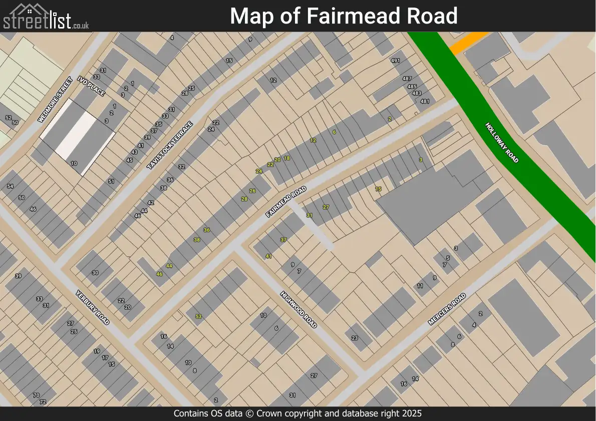 Fairmead Road in London, Islington, Greater London