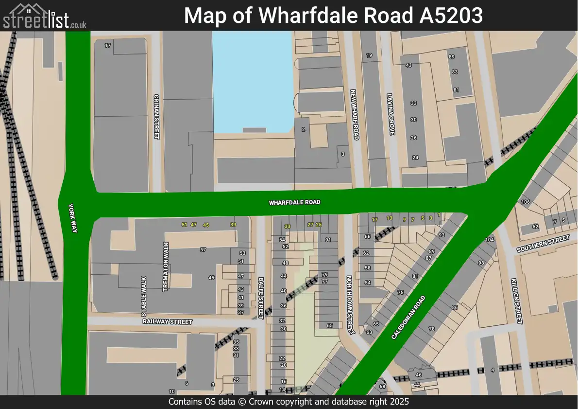 Wharfdale Road A5203, London, Islington, Greater London | Street map ...