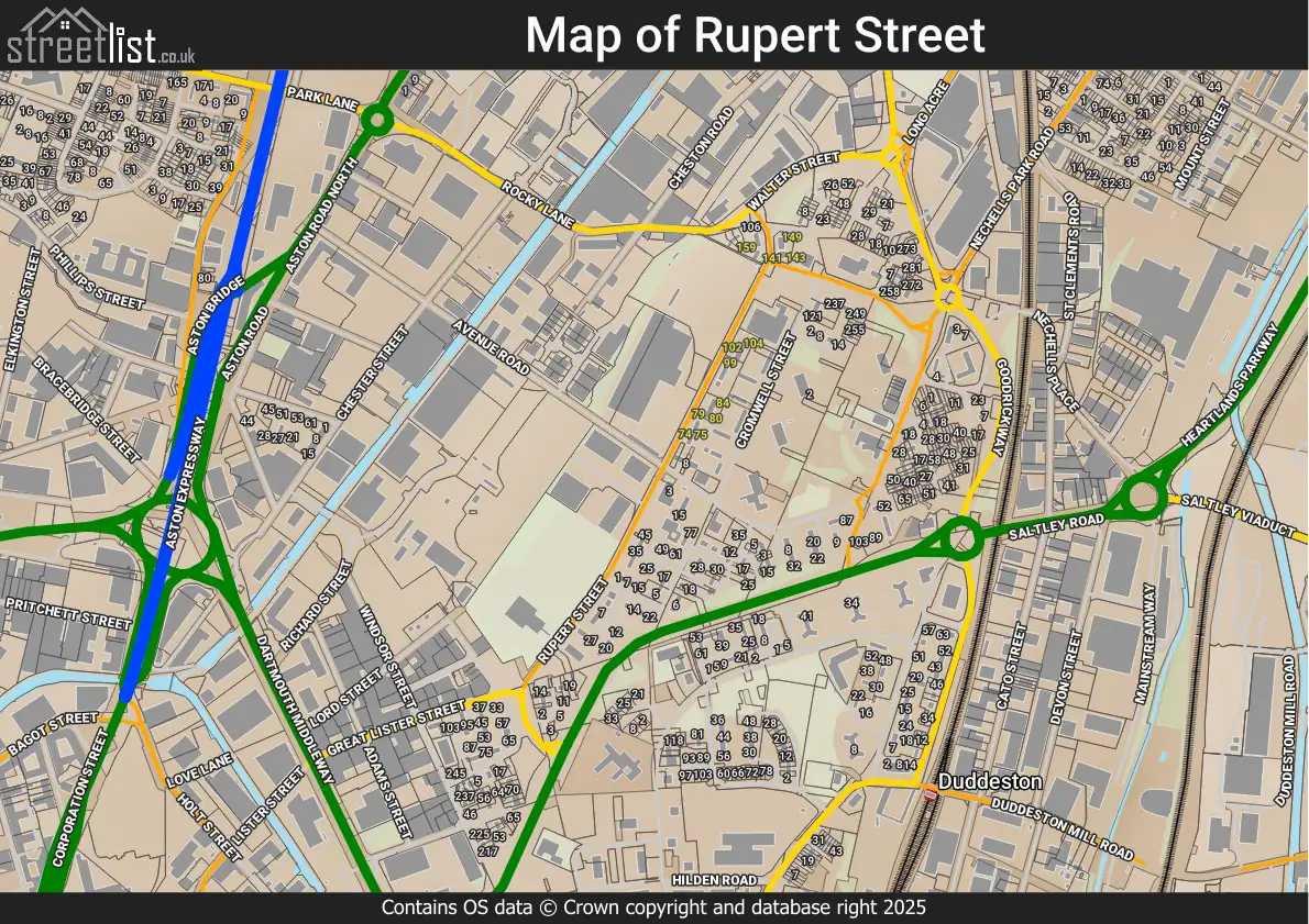Rupert Street in West Midlands