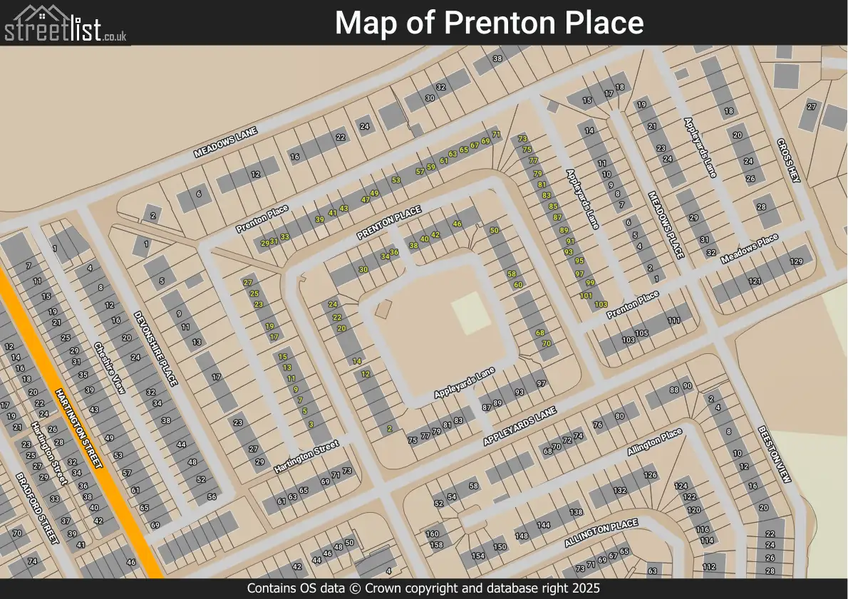 Prenton Place, Chester, Cheshire | Street map, property and local ...