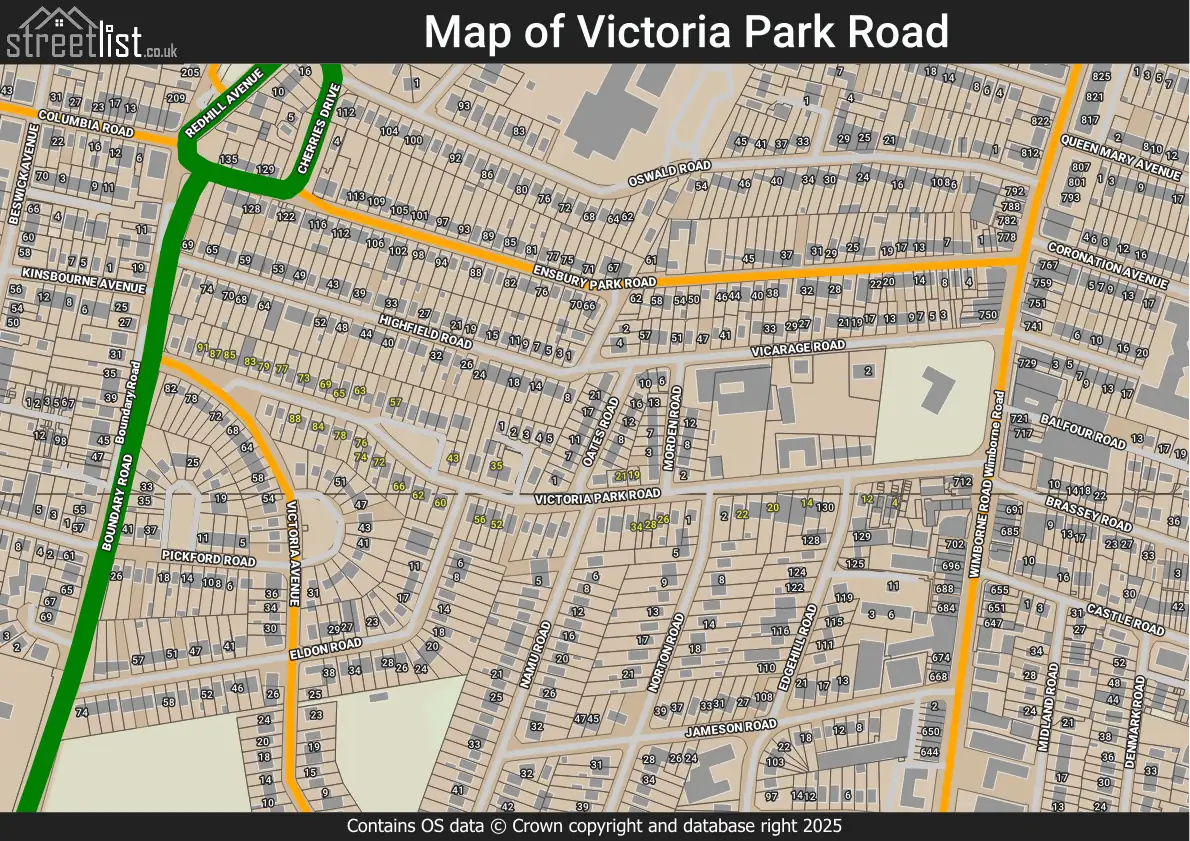 Victoria Park Road, Bournemouth, Dorset | Street map, property and ...
