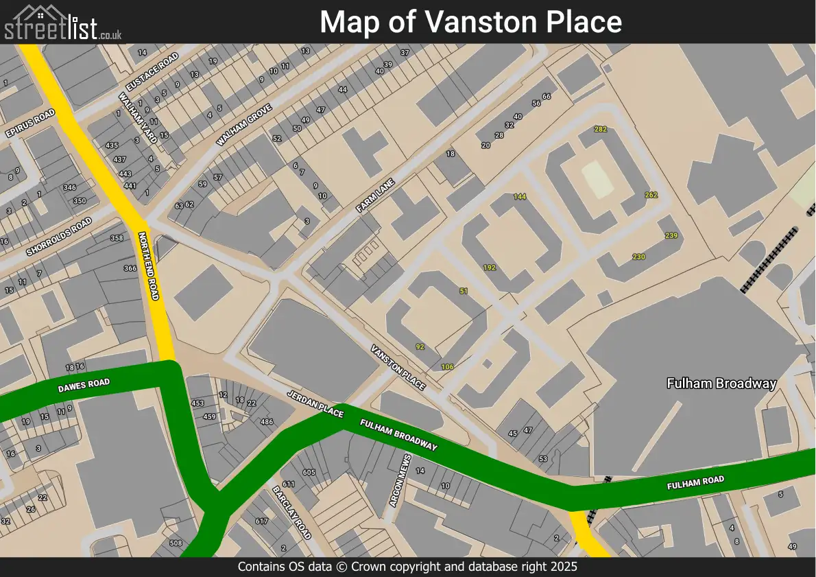 Vanston Place, London, Greater London | Street map, property and local ...