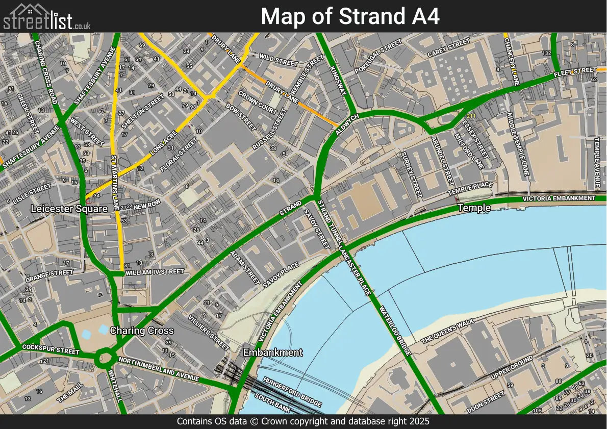 Strand A4 in London, St James's, Greater London