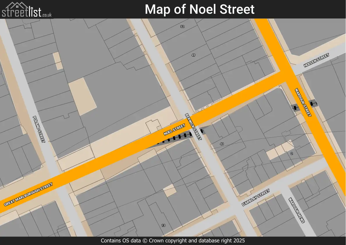 Noel Street, London, West End, Greater London | Street map, property ...
