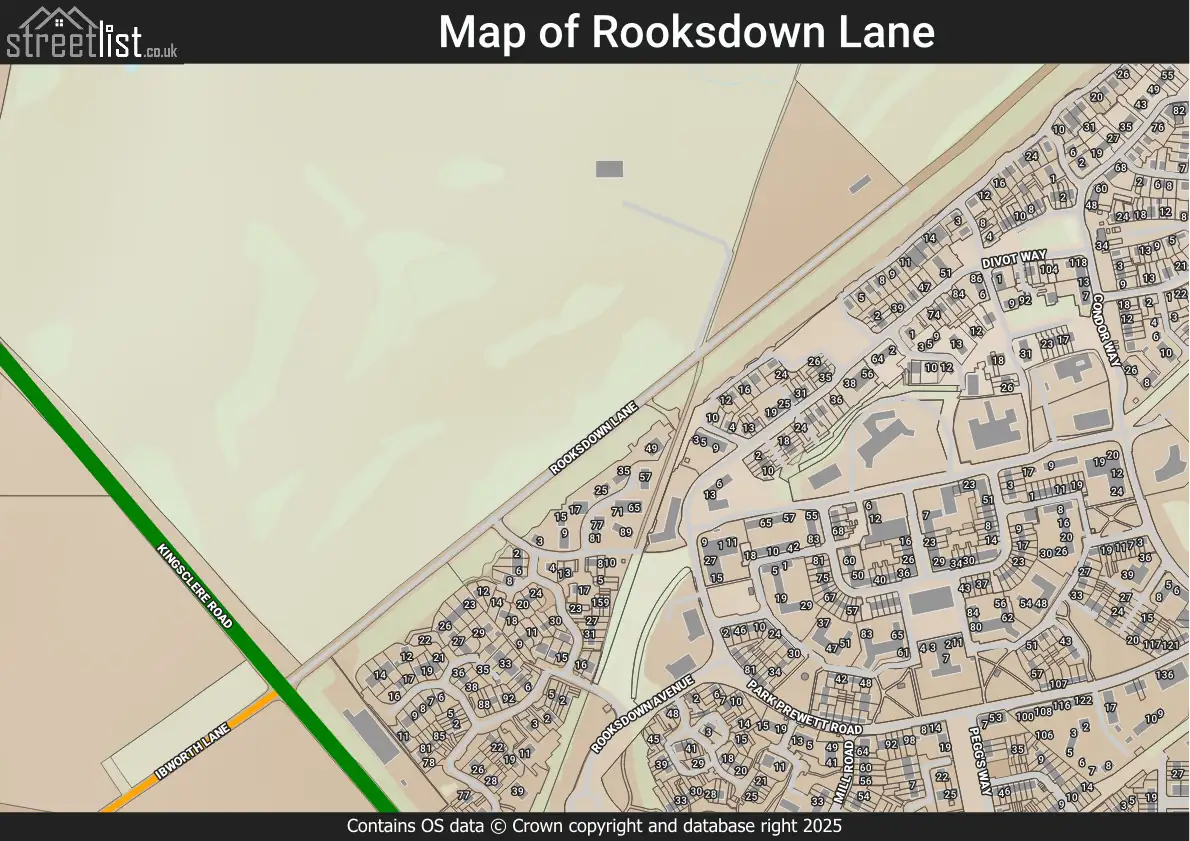 Rooksdown Lane, Basingstoke, Hampshire | Street map, property and local ...