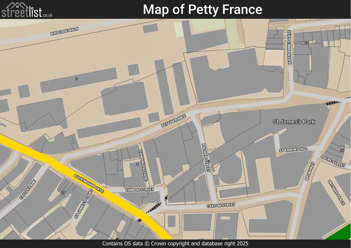 Petty France, London, St James's, Greater London | Street map, property ...