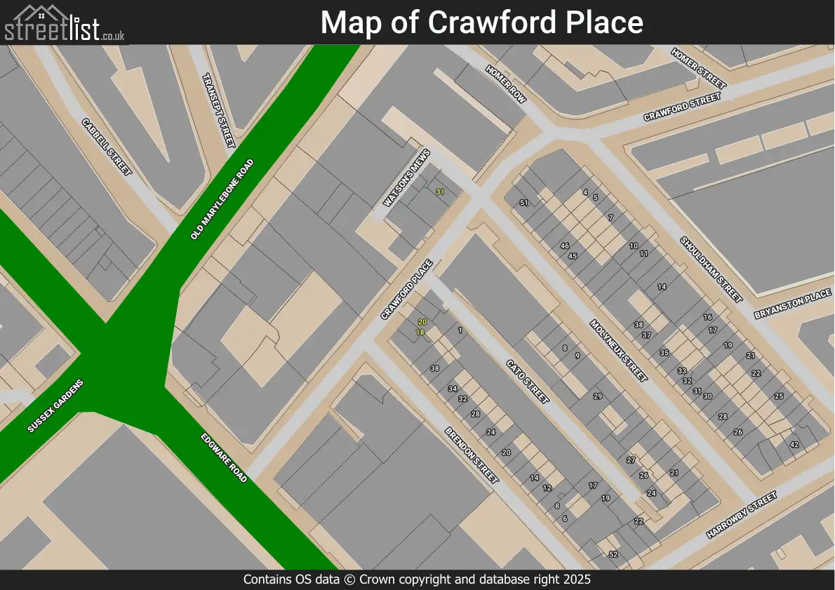 Crawford Place in London, Bryanston & Dorset Square, Greater London ...
