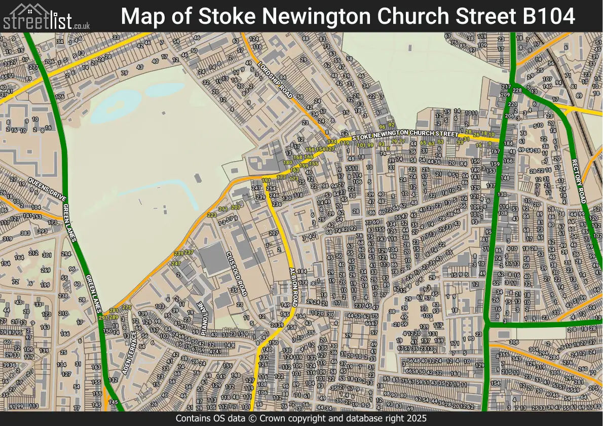 Stoke Newington Church Street B104 in London, Hackney, Greater London