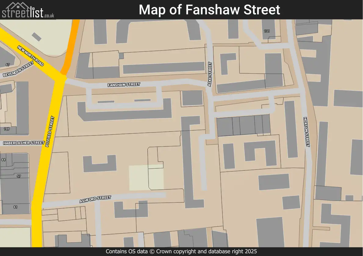 Fanshaw Street, London, Hackney, Greater London | Street map, property ...