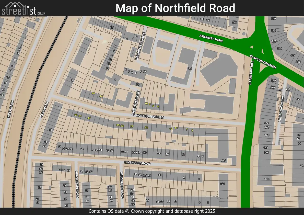 Northfield Road, London, Hackney, Greater London | Street map, property ...